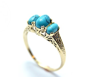 Gold Turquoise Ring - Etsy