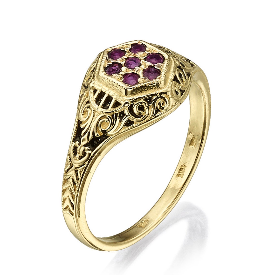 Very Special 14k Antique Victorian Style Gold Ring With Ruby - Etsy