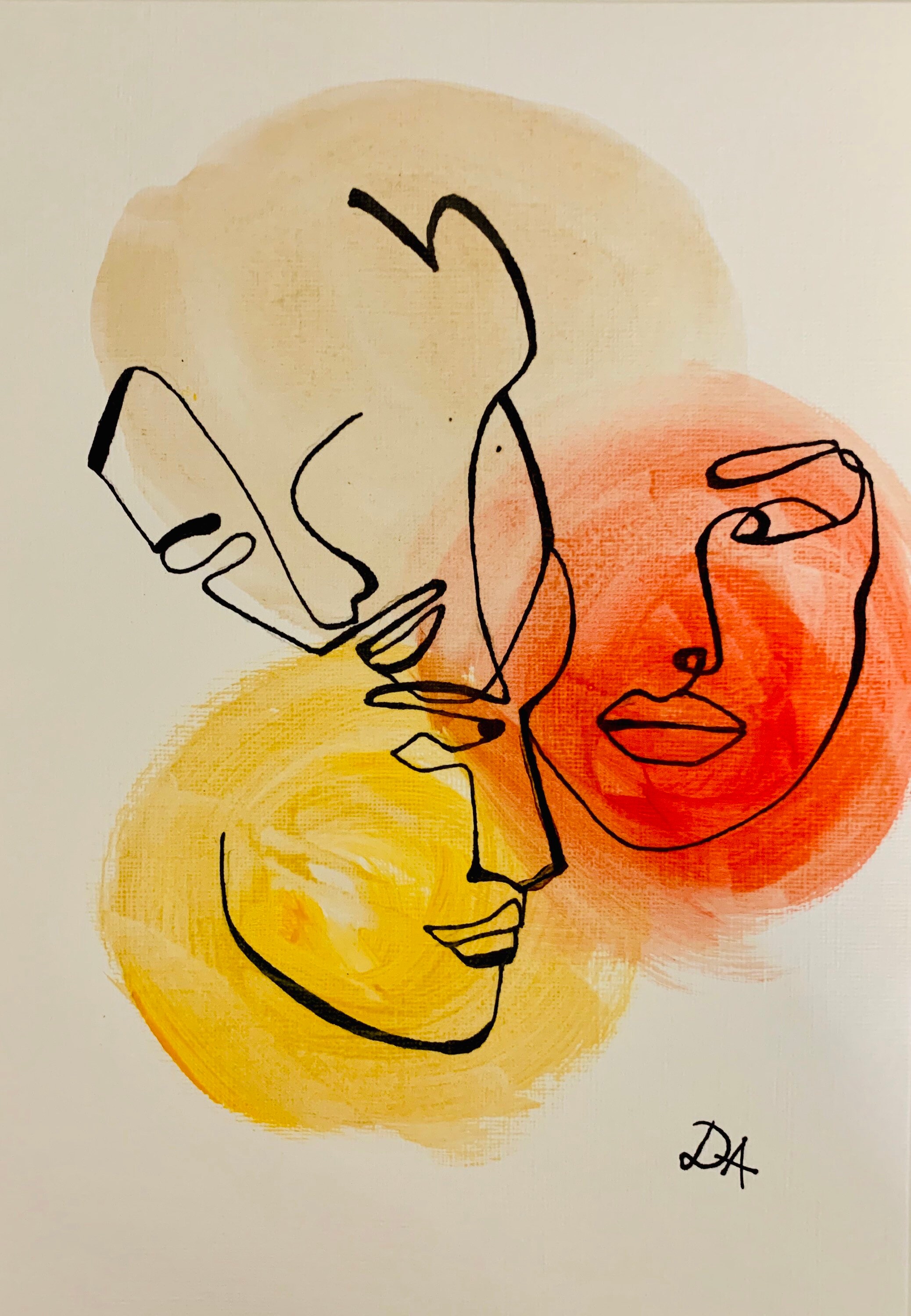 Original One Line Art One Life 3 Faces - Etsy