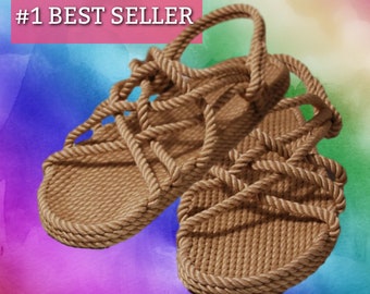 6 Strap Rope Sandal Women's - Etsy
