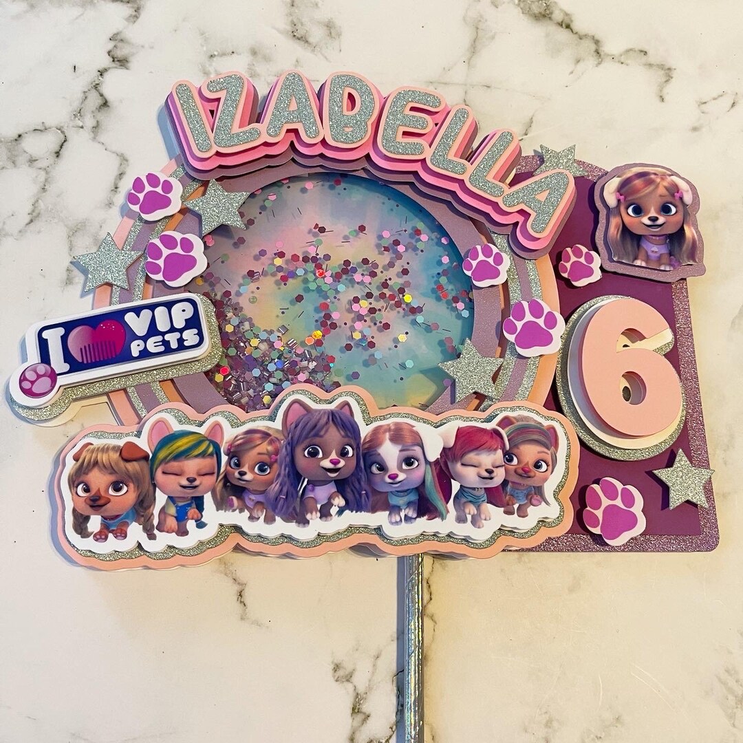 VIP Pets Themed Cake Topper / Shaker Cake Topper - Etsy