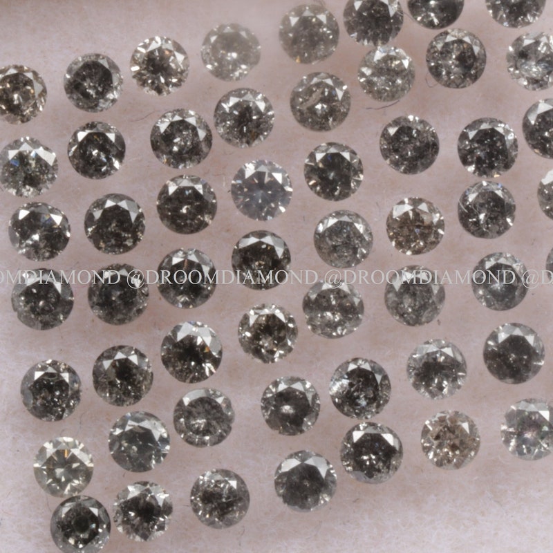 Salt Pepper Melee Diamonds - Etsy UK