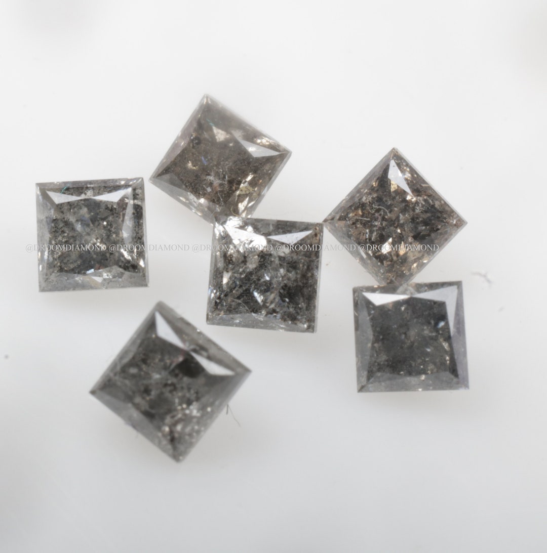 Princess Cut Salt and Pepper Diamond, Princess Cut Loose Diamond ...