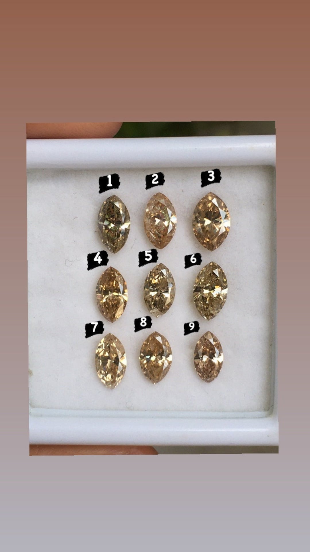 Natural Fancy Marquise Diamond, Fancy Champagne Color Brilliant Cut ...
