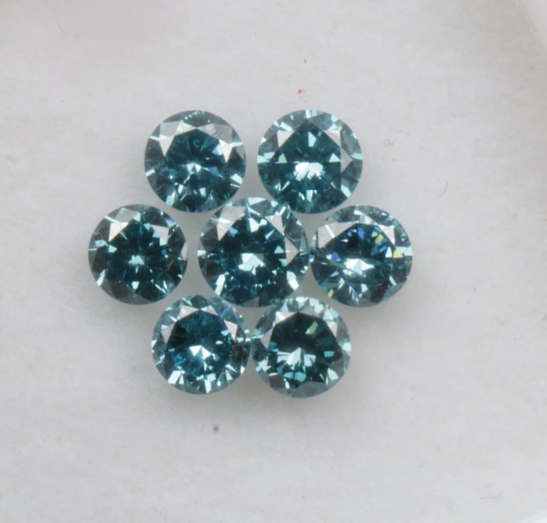 3.0 MM Round Cut Lab Grown Diamond, Lab Created Round Cut Blue Color ...