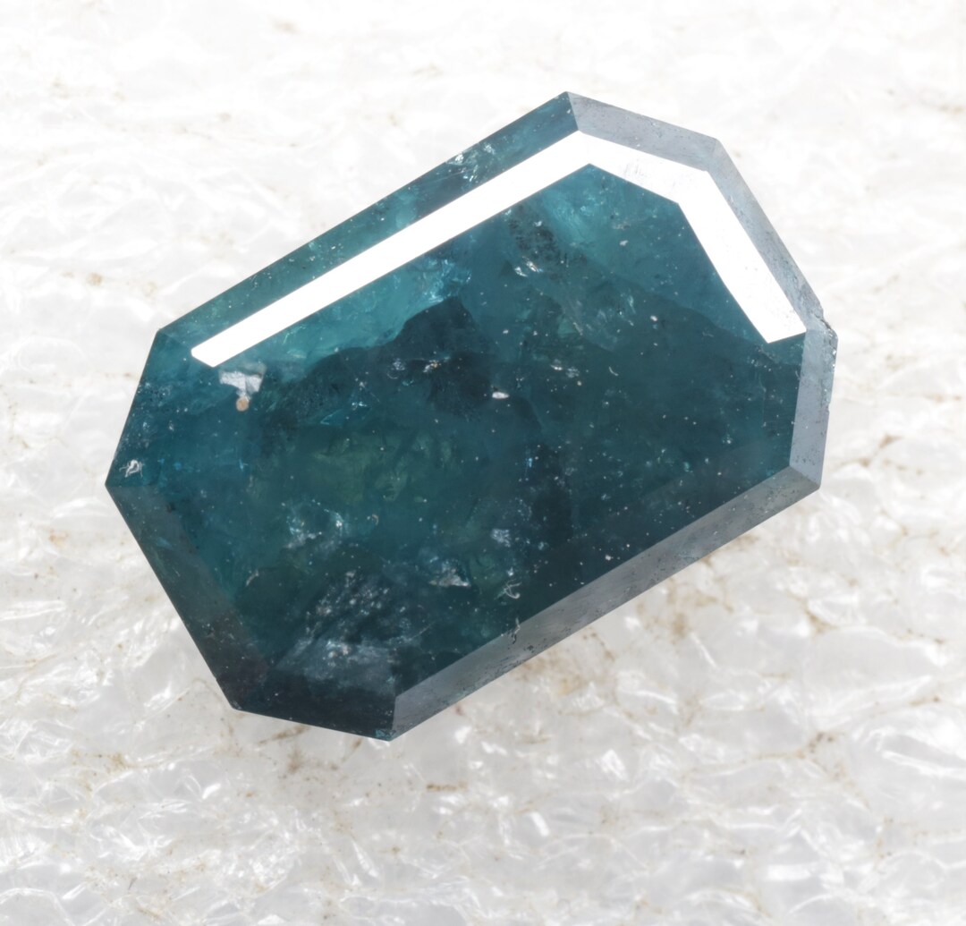 2.35 CT 9.7 X 6.5 MM Blue Emerald Cut Diamond Loose Emerald Diamond ...