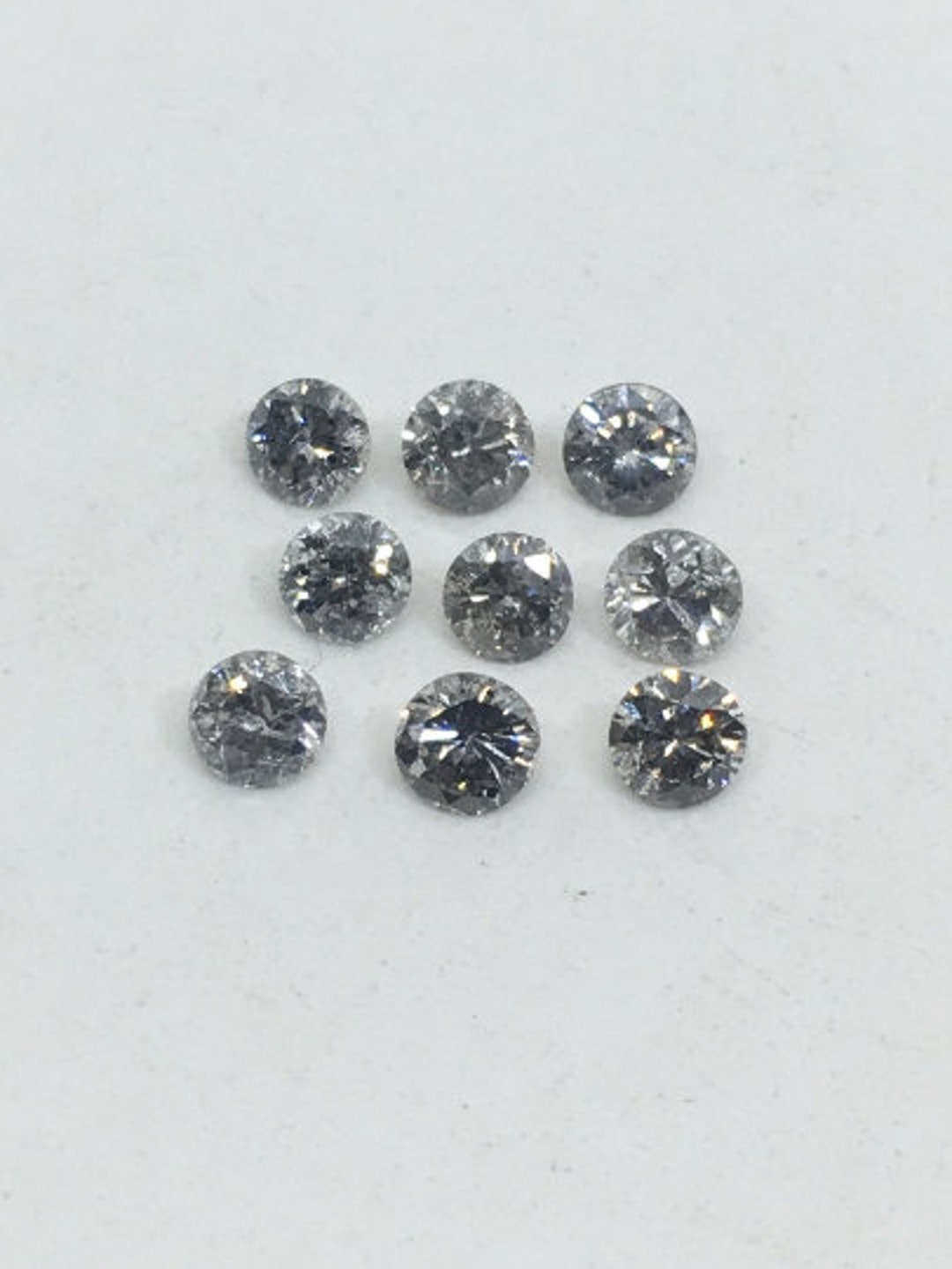 3.0 Mm Salt and Pepper Round Brilliant Cut Diamond, Natural Loose Round ...