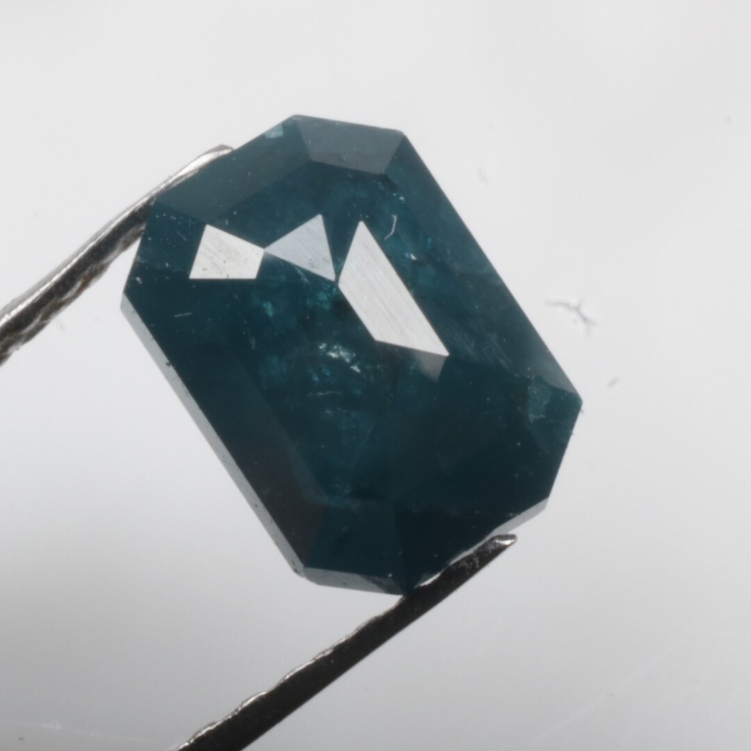 1.18 CT 7.0 X 5.0 MM Blue Emerald Cut Diamond Loose Emerald Diamond ...