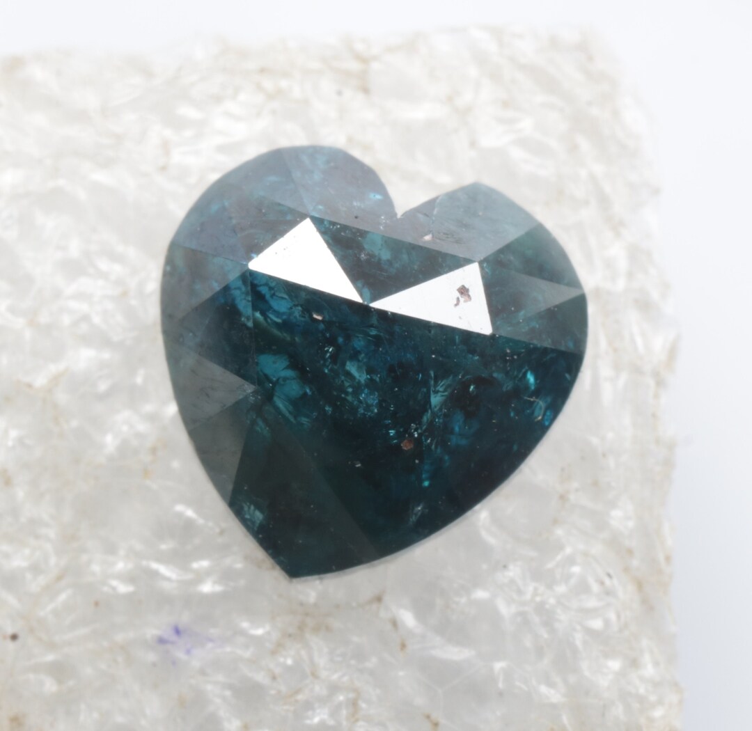 1.0 CT 6.5 X 6.5 MM Blue Heart Shape Diamond Loose Blue Diamond Treated ...