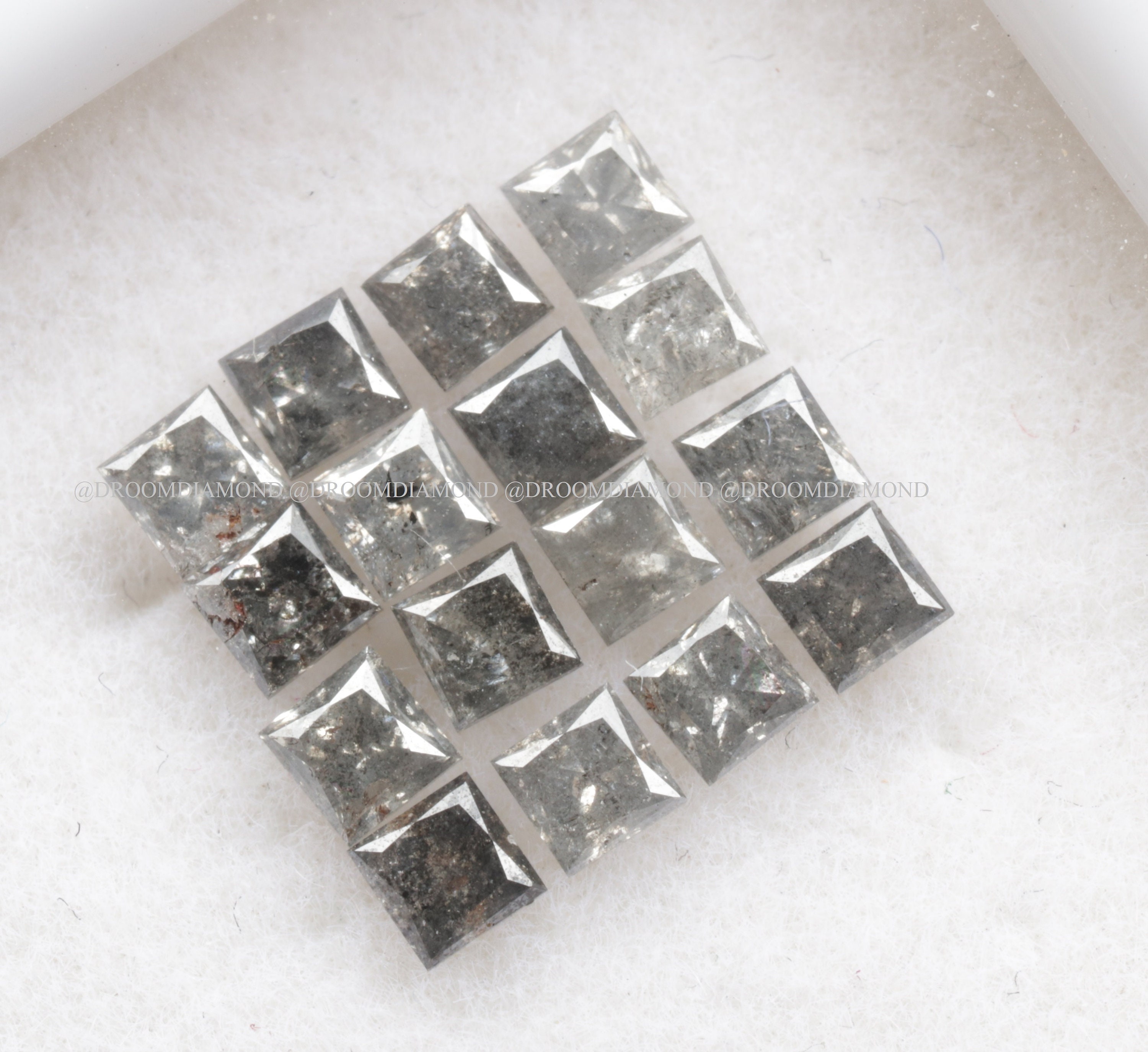Princess Cut Salt and Pepper Diamond, Princess Cut Loose Diamond ...
