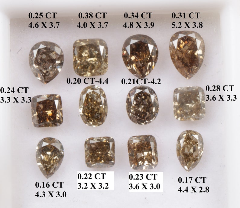 Natural Loose Diamond, Natural Fancy Color Pear/oval/cushion Cut ...