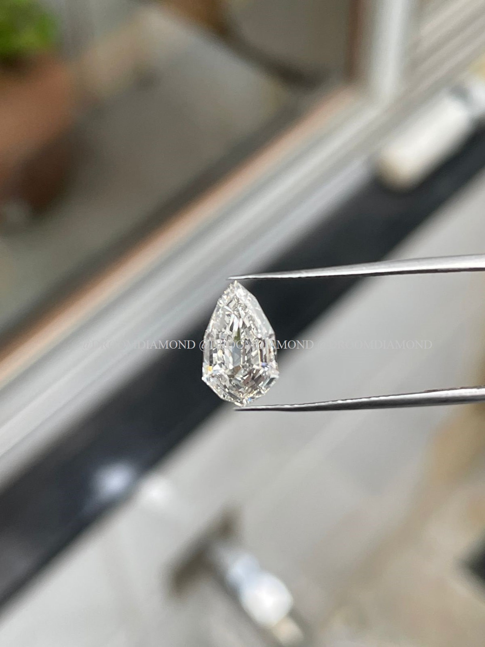 Pear Cut Lab Grown Diamond, Modified Pear Step Cut Lab Grown Diamond ...