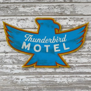 Thunderbird Motel Sign, Hotel Sign, Vintage Style Sign, Hotel Room ...