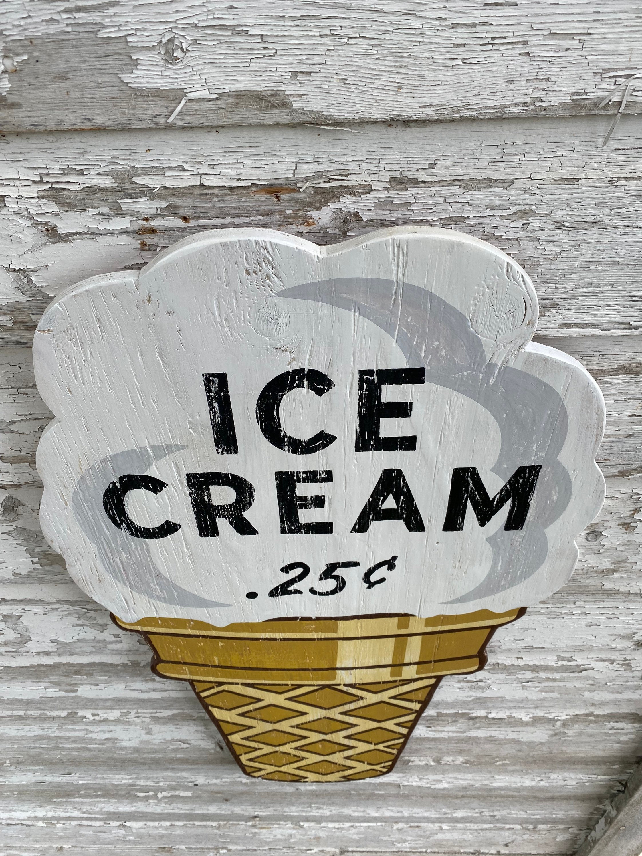 Ice Cream Sign Retro Kitchen Decor Ice Cream Parlor - Etsy