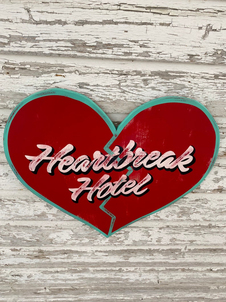 Hand Painted Heartbreak Hotel Sign: Vintage Style Elvis Decor - Etsy