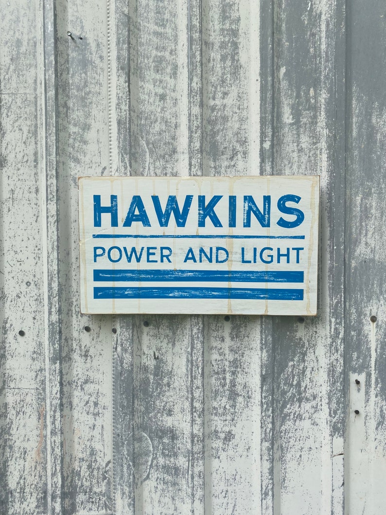 Stranger Things Sign Hawkins Indiana Hawkins Power and Light | Etsy
