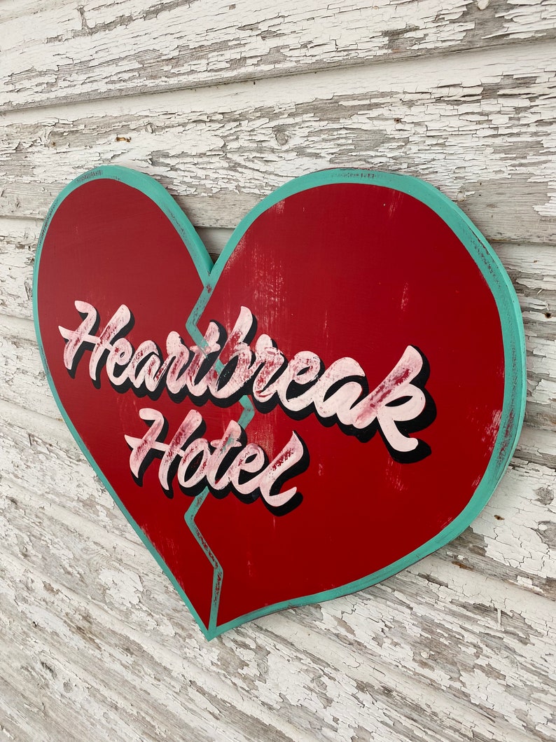 Hand Painted Heartbreak Hotel Sign: Vintage Style Elvis Decor - Etsy