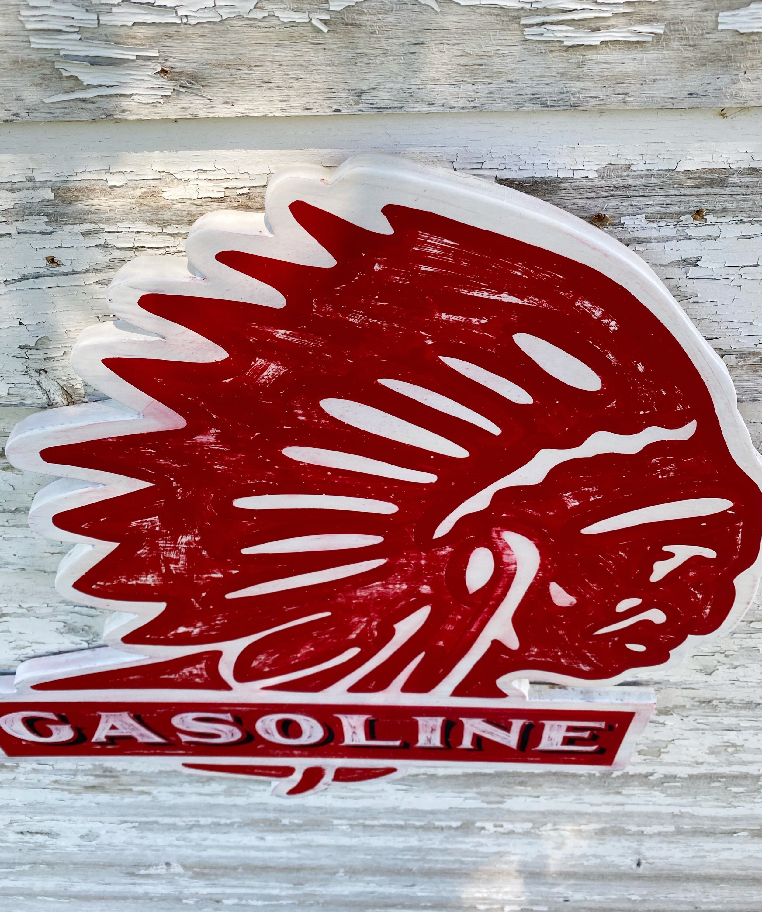 Gasoline Indian Chief Sign Hand Painted Sign Gasoline Sign | Etsy