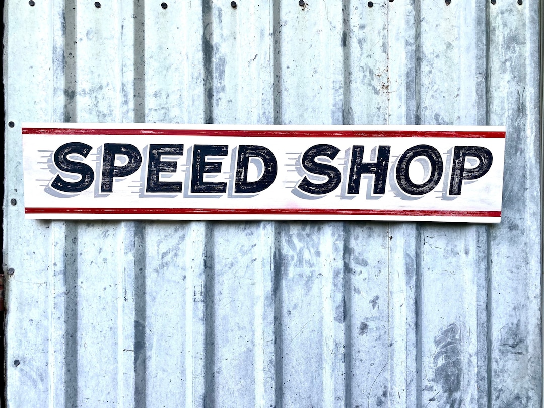 Speed Shop Sign, Hot Rod, Gifts for Him, Hand Painted Sign, Automotive ...
