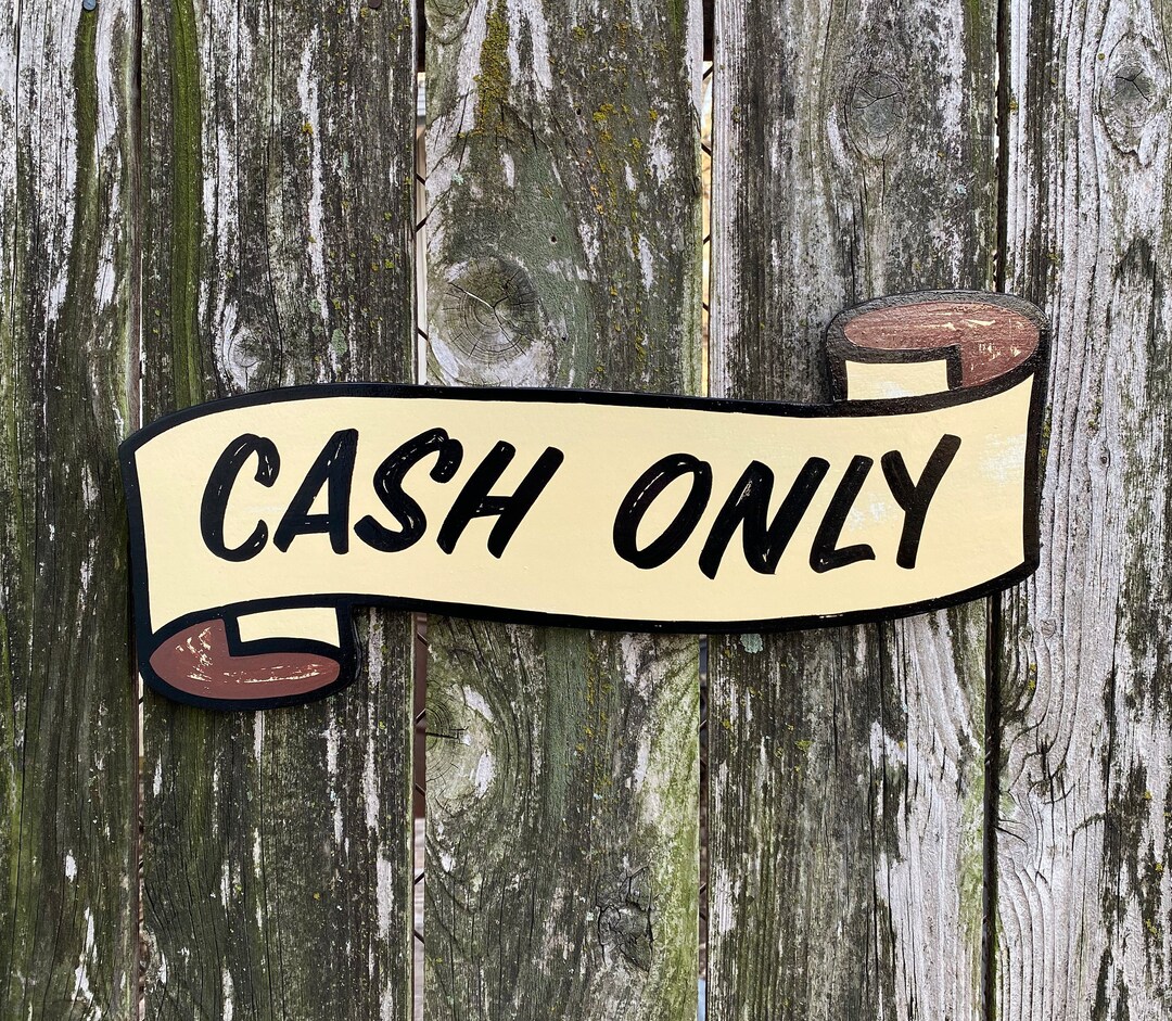 Hand Painted Cash Only Sign: Tattoo Parlor, Barbershop Decor - Etsy