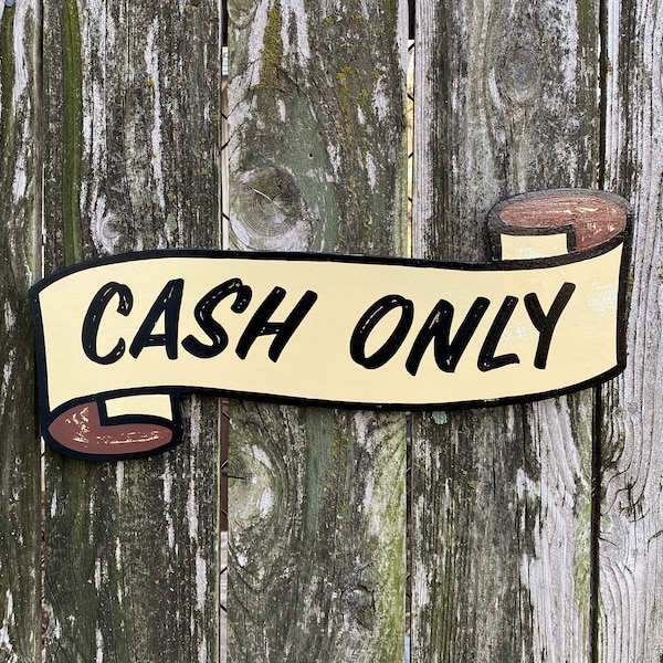 Cash Only Sign - Etsy
