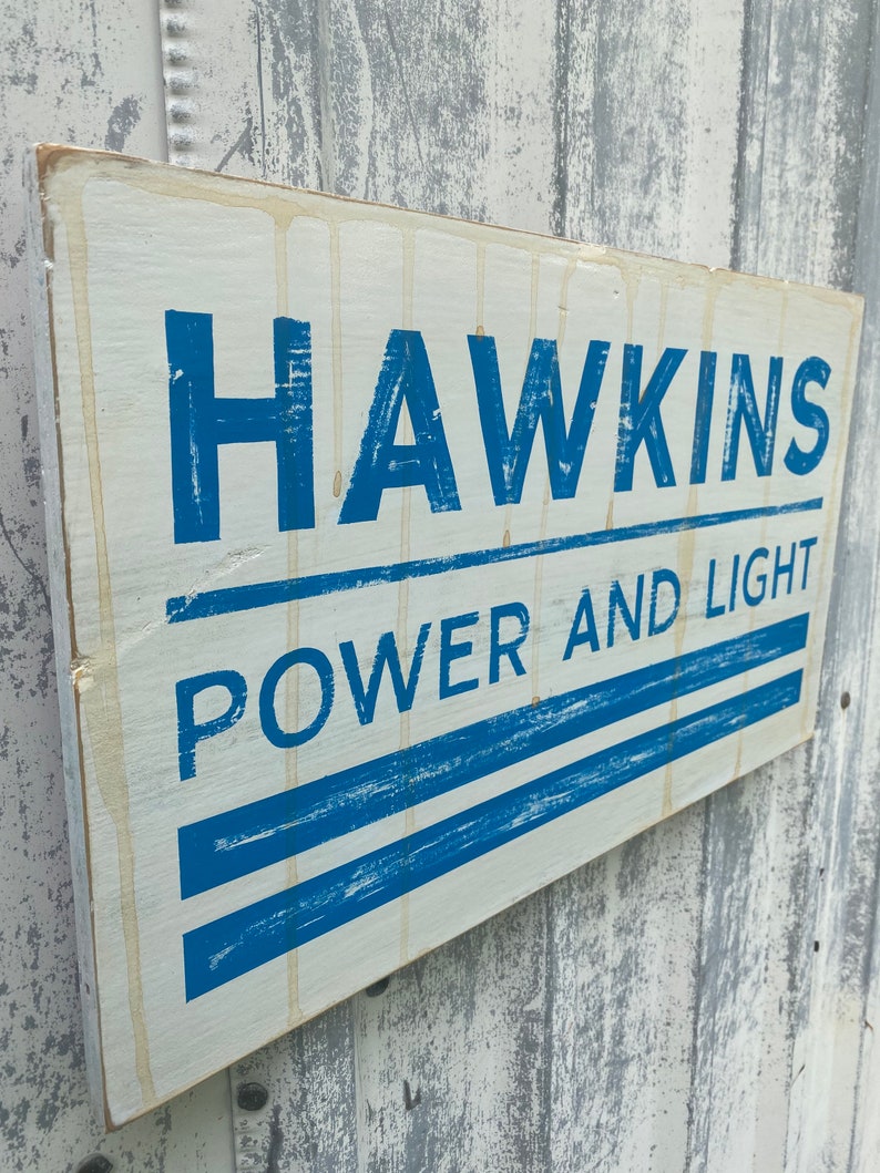 Stranger Things Sign Hawkins Indiana Hawkins Power and Light | Etsy