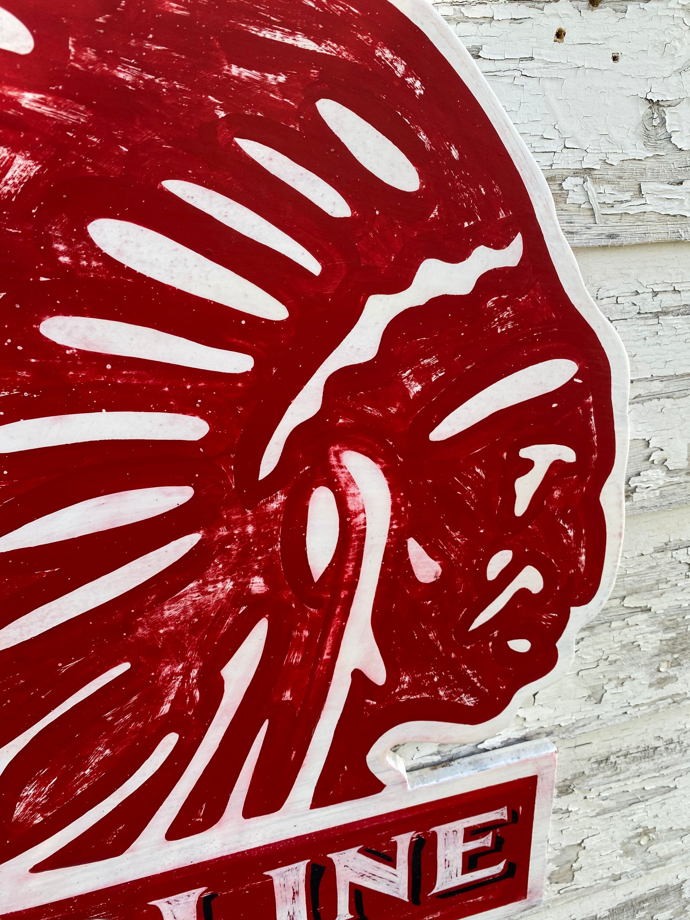 Gasoline Indian Chief Sign Hand Painted Sign Gasoline Sign | Etsy