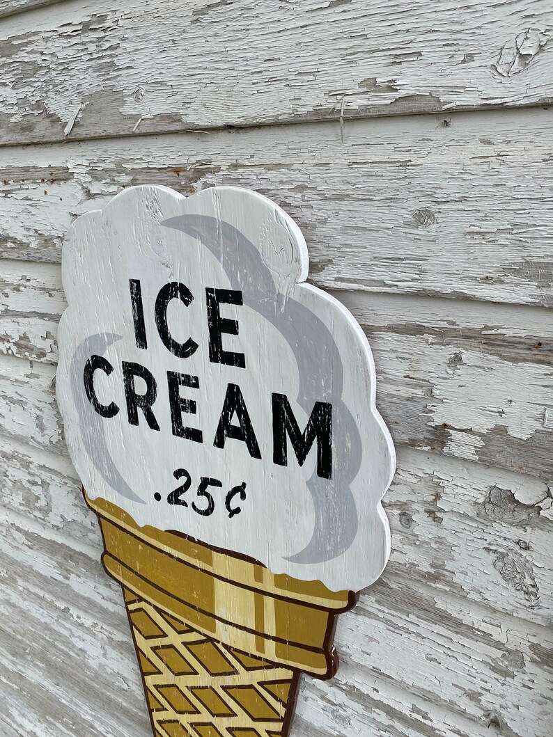 Ice Cream Sign Retro Kitchen Decor Ice Cream Parlor - Etsy