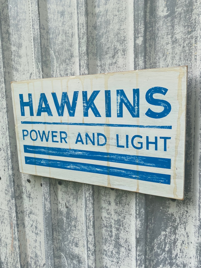 Stranger Things Sign Hawkins Indiana Hawkins Power and Light | Etsy
