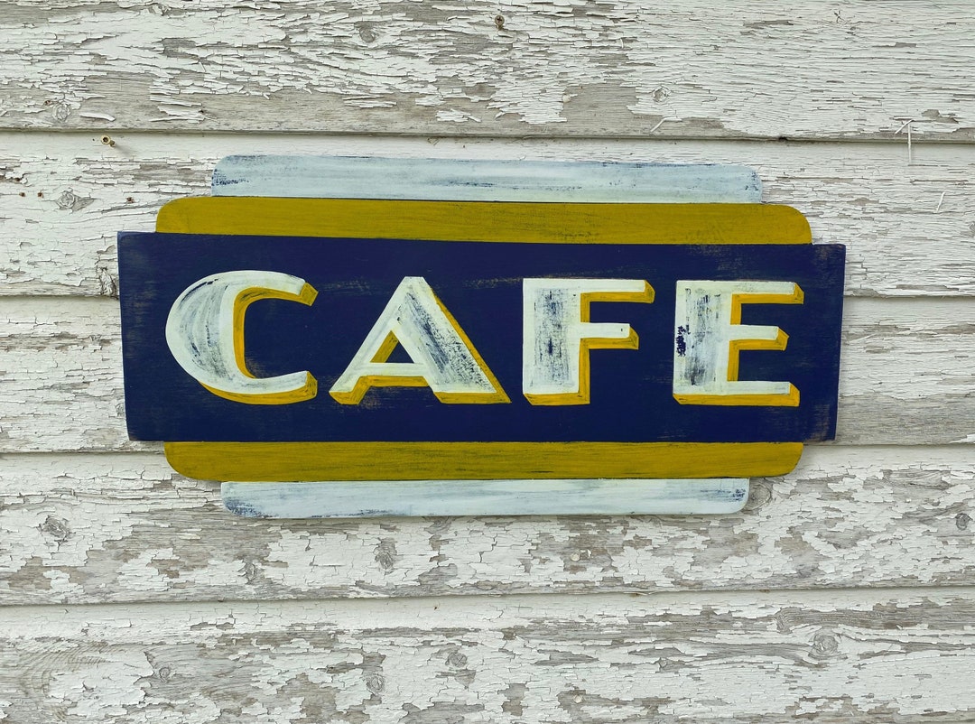 Cafe Kitchen Sign, Farmhouse Sign, Vintage Sign, Hand Painted Sign - Etsy
