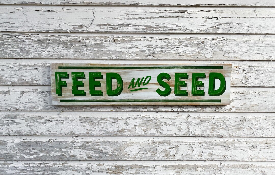 Feed and Seed Sign, Vintage Feed Sign, Outdoor Farm Sign, Chicken Coop ...