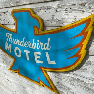Thunderbird Motel Sign, Hotel Sign, Vintage Style Sign, Hotel Room ...
