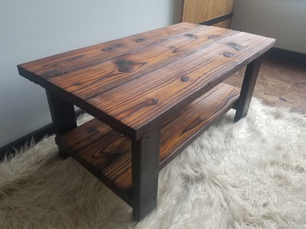 Farmhouse Industrial Coffee Table Modern Coffee Table Wood - Etsy