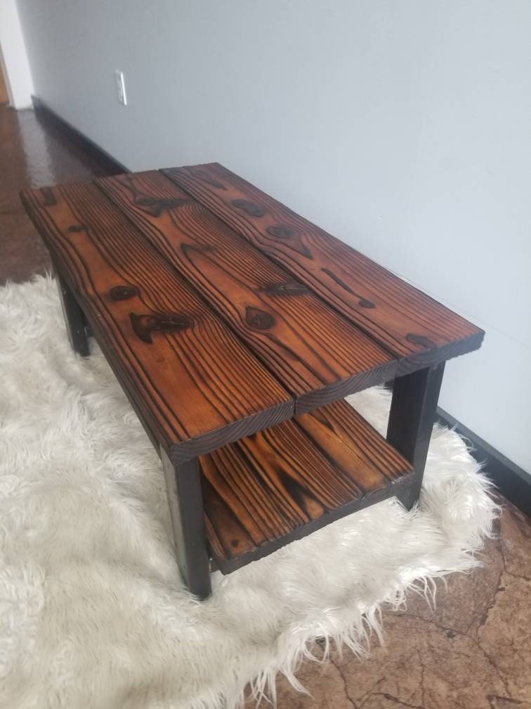 Farmhouse Industrial Coffee Table Modern Coffee Table Wood - Etsy