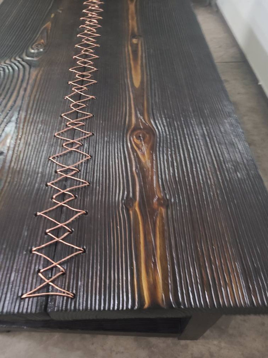 Brown Shou Sugi Ban Coffee Table Rustic Coffee Table Copper - Etsy