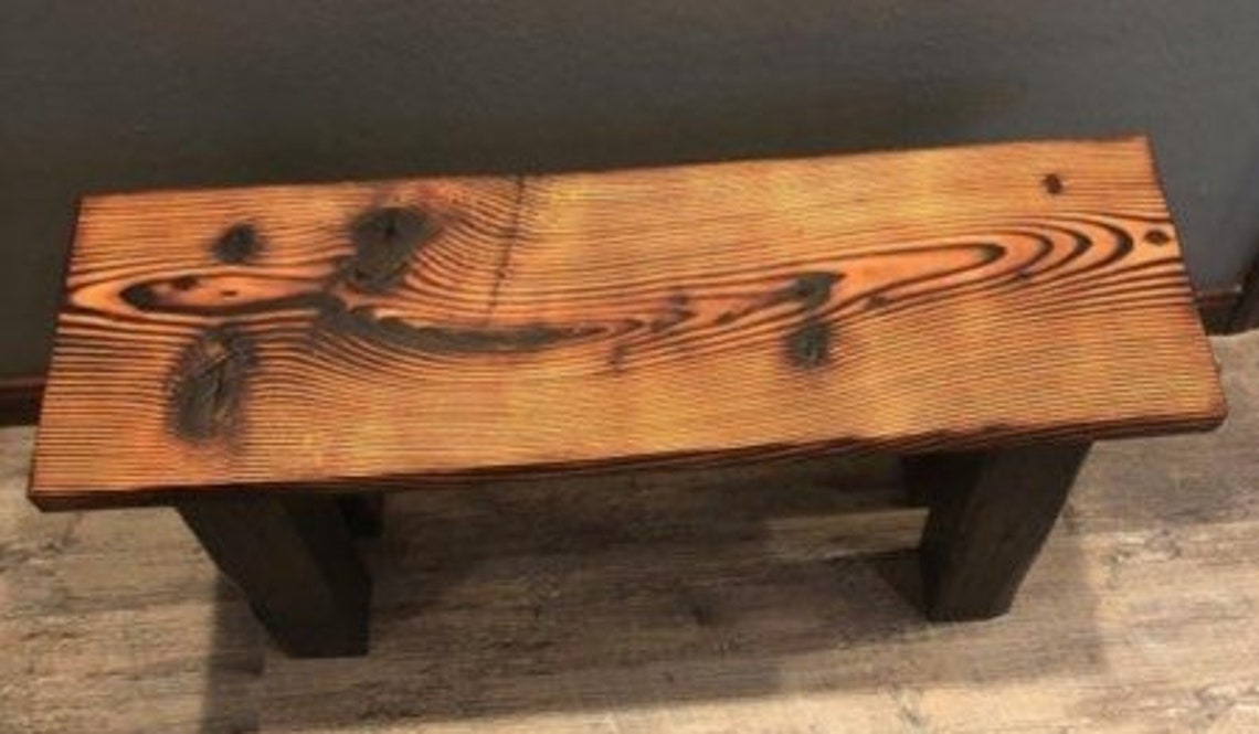 Custom Shou Sugi Ban Inspired Indoor Outdoor Bench Modern | Etsy
