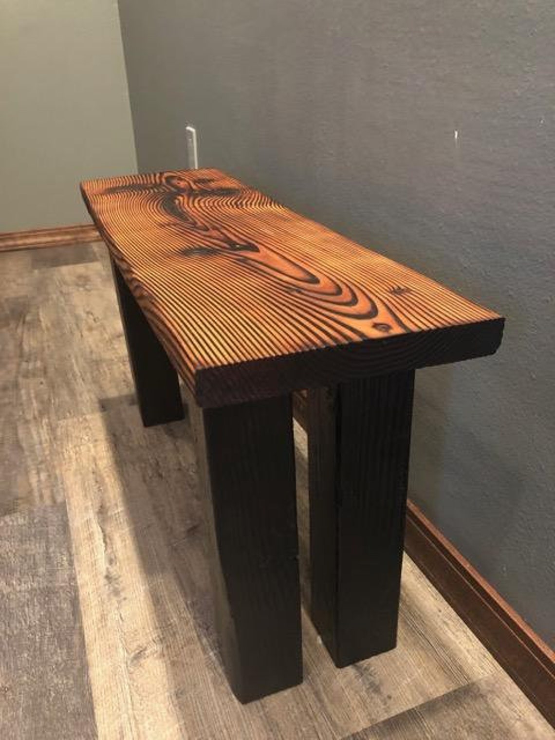 Custom Shou Sugi Ban Inspired Indoor Outdoor Bench Modern | Etsy