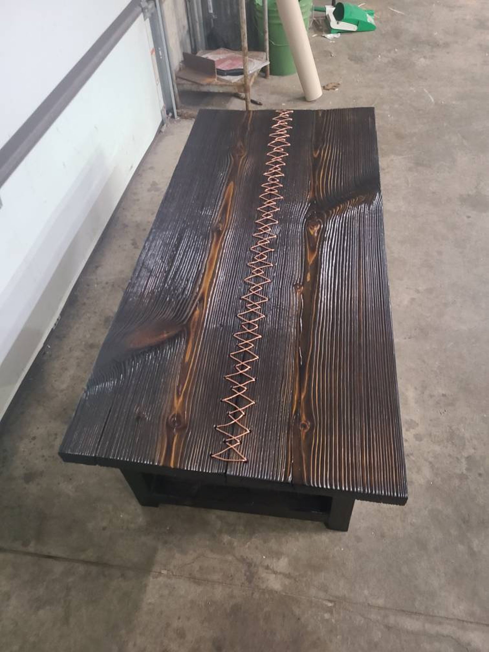 Brown Shou Sugi Ban Coffee Table Rustic Coffee Table Copper - Etsy