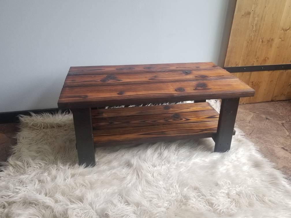 Farmhouse Industrial Coffee Table Modern Coffee Table Wood - Etsy