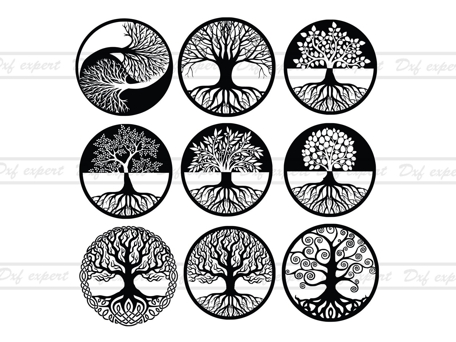 Tree SVG Bundle Family SVG Bundle Tree Cut File Tree | Etsy