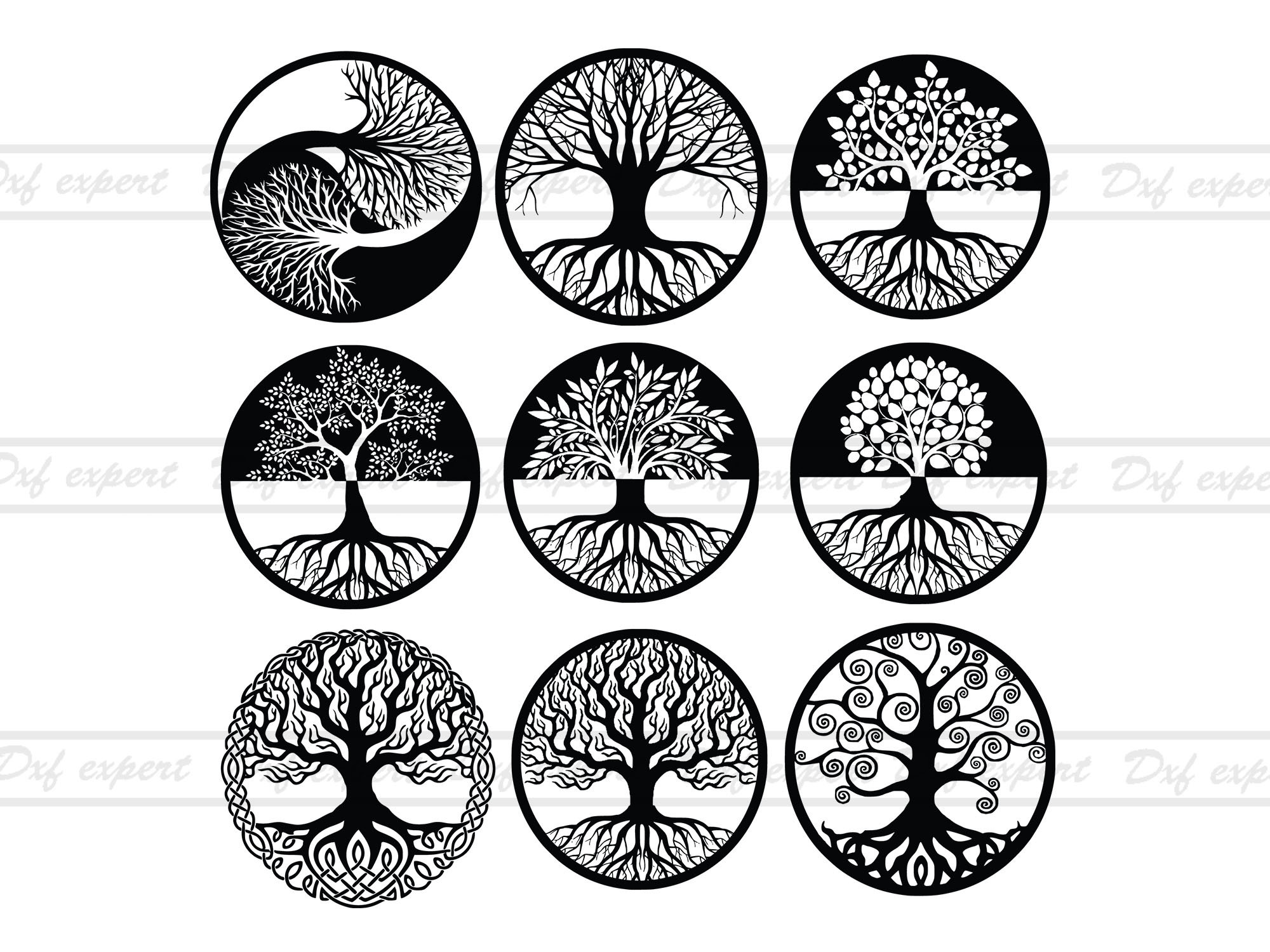 Tree SVG Bundle Family SVG Bundle Tree Cut File Tree | Etsy