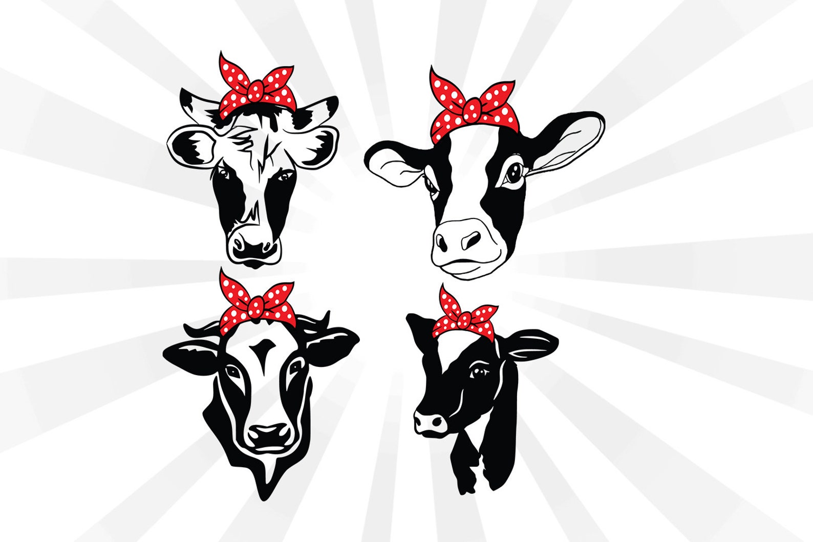 Cow Svg cow Bandana Svgfarm Animal Svgcow Cut File Cow - Etsy