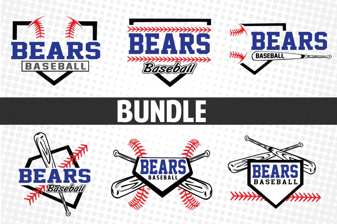 Bears Baseball SVG Bundle: Cut Files for Cricut, Silhouette (digital ...