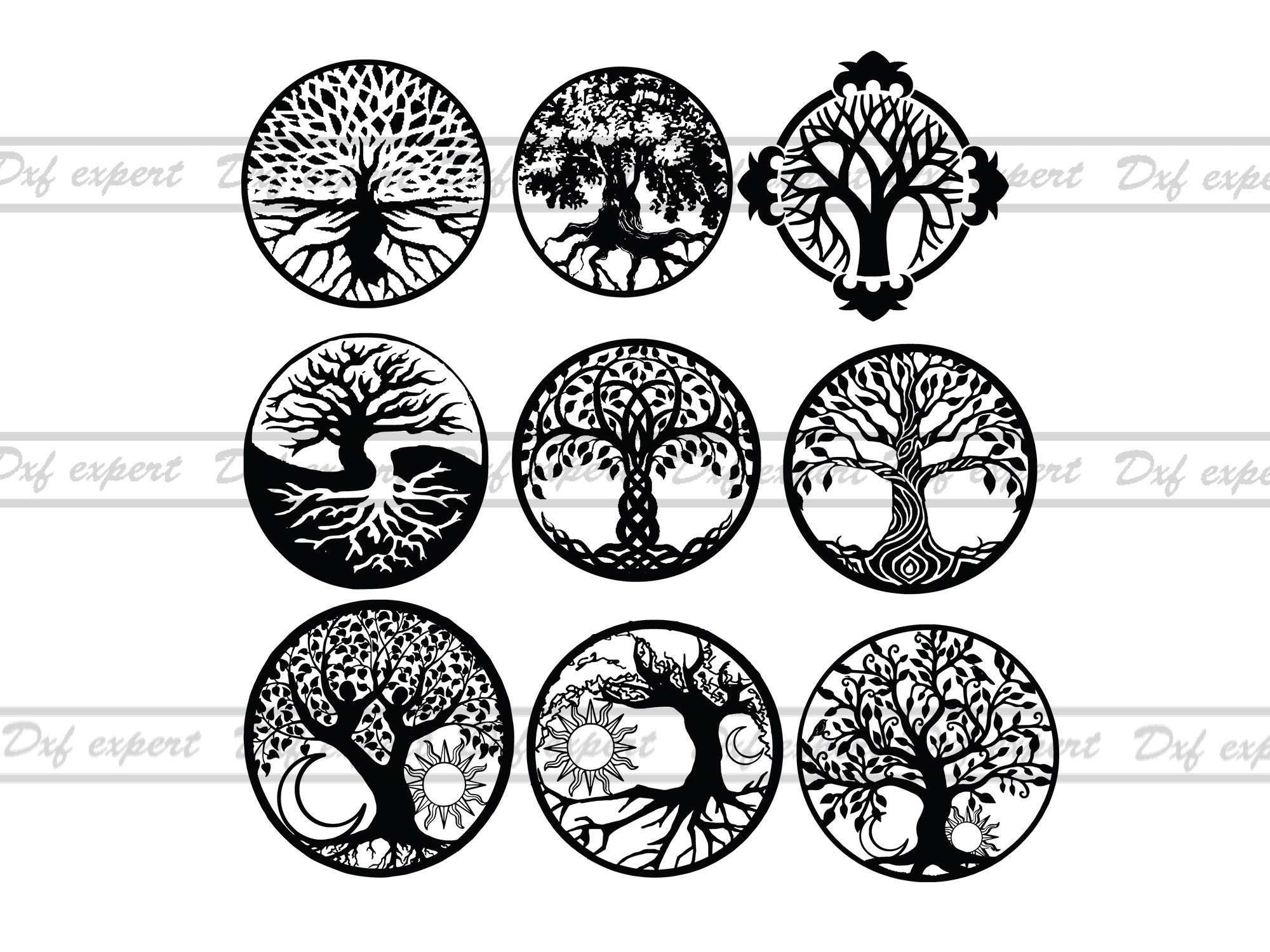 Tree With Roots SVG Bundle Tree Roots SVG Clipart Cut Files | Etsy