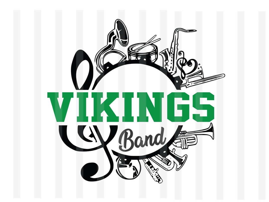 Vikings Band SVG: High School Team Spirit, Music Notes (digital ...