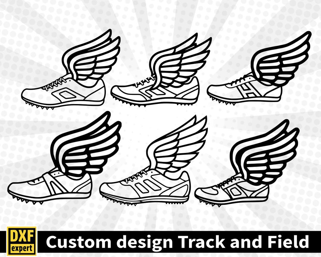 Track and Field SVG, High School Wolverines Track Shoe DXF EPS ...