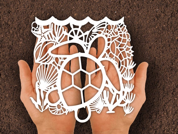 Turtle Papercut - Etsy
