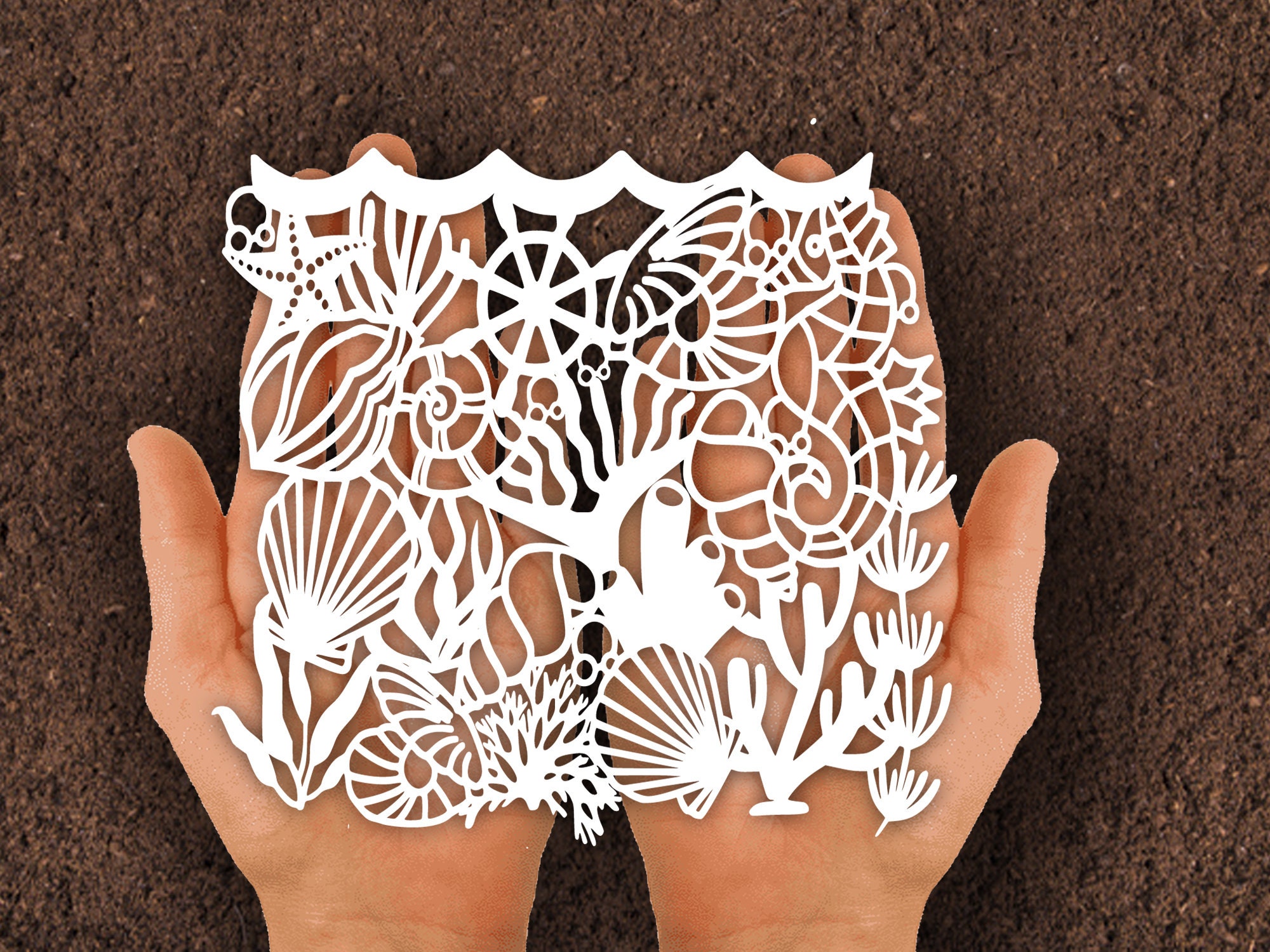 Underwater Papercut ,mermaid,seahorse,handcutting,sea,lighthouse,shell ...