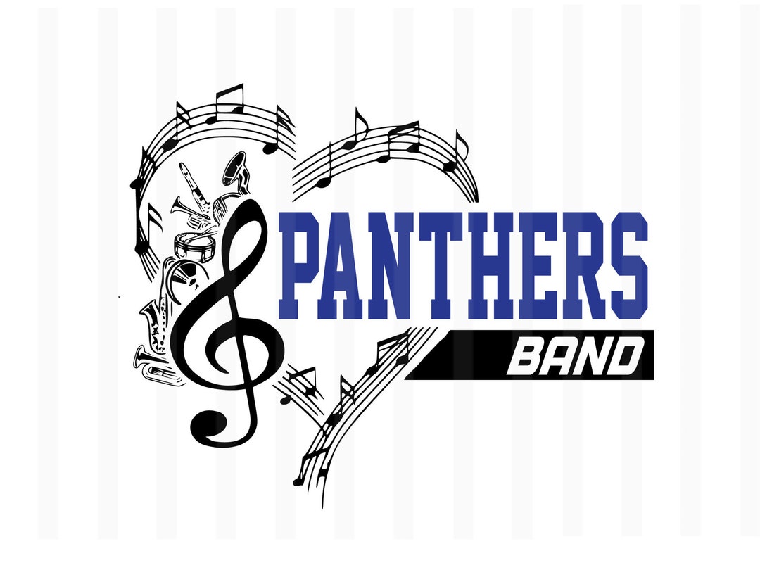 Panthers Band SVG: High School Team Spirit, Music Notes (digital ...