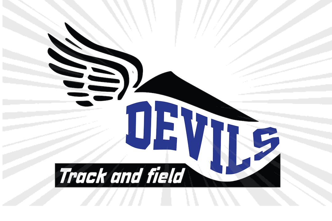 Devils Track and Field SVG DXF EPS Silhouette Cameo Cricut Vector Logo ...